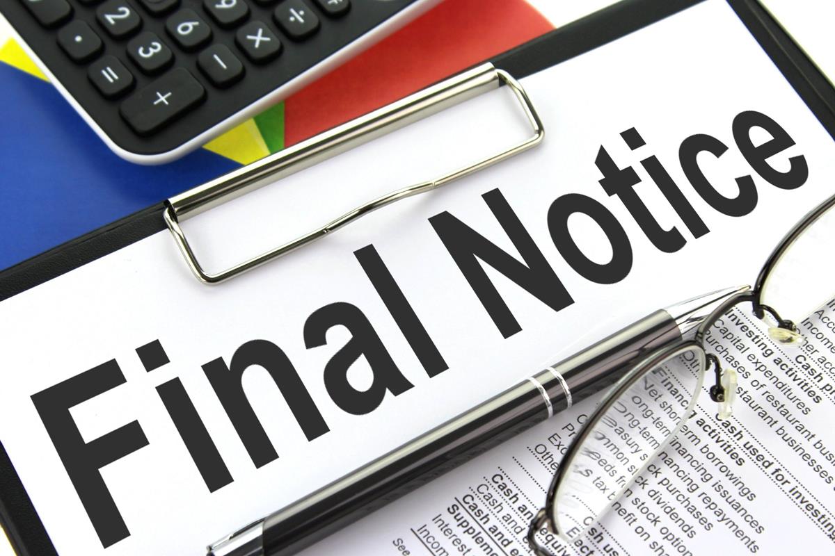 Final Notice Clipboard Image Final Notice Clipboard Image